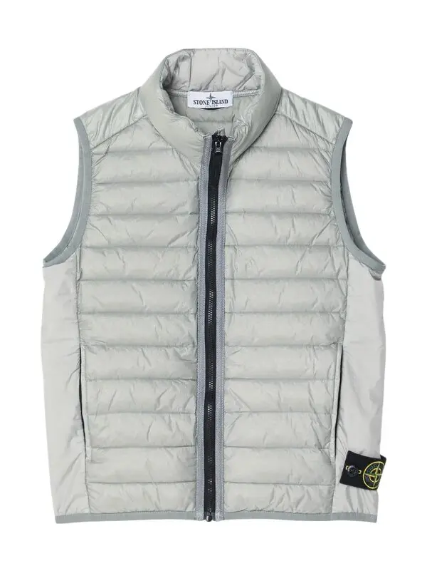 Stone Island Powder Grey Zip Gilet - Dusty Gray