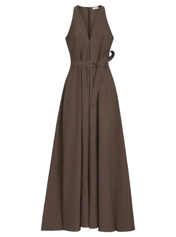 Brunello Cucinelli Cotton Poplin Maxi Dress - Chocolate