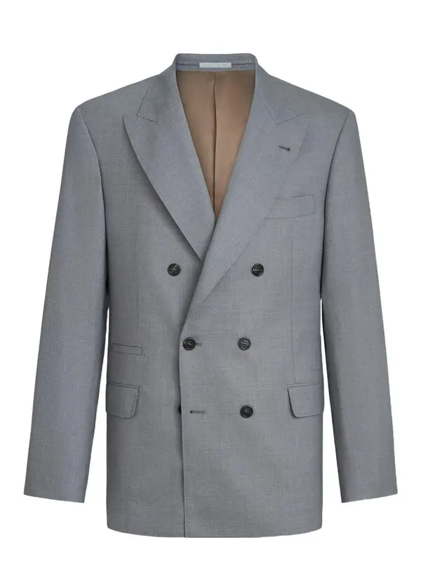 Brunello Cucinelli Virgin-wool And Silk Lightweight Hopsack One-and-a-half Breasted Blazer - Gray