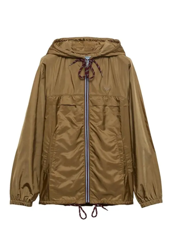 Prada Re-nylon Lightweight Hooded Anorak - Brown