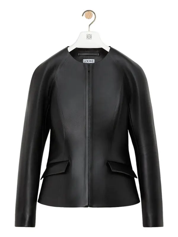 Loewe Nappa Lambskin Zip-up Jacket - Black