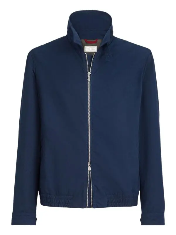 Brunello Cucinelli Water-resistant Microfiber Zip-up Jacket - Blue
