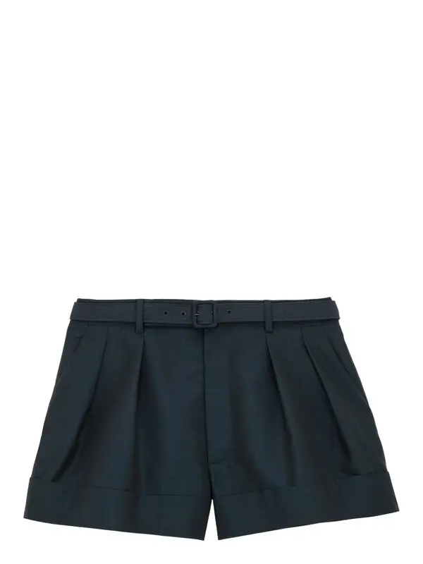 Saint Laurent Wool And Mohair Tailored Shorts - Black