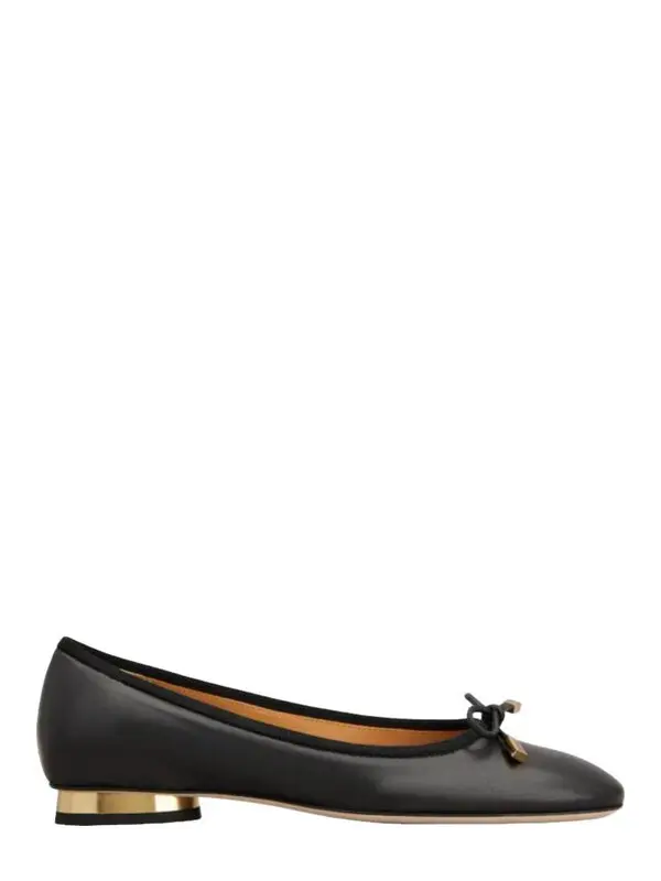 TOD'S Round Toe Ballet Flats With Bow Detailing - Black