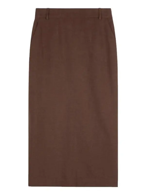 TOD'S Midi Skirt In Linen - Brown