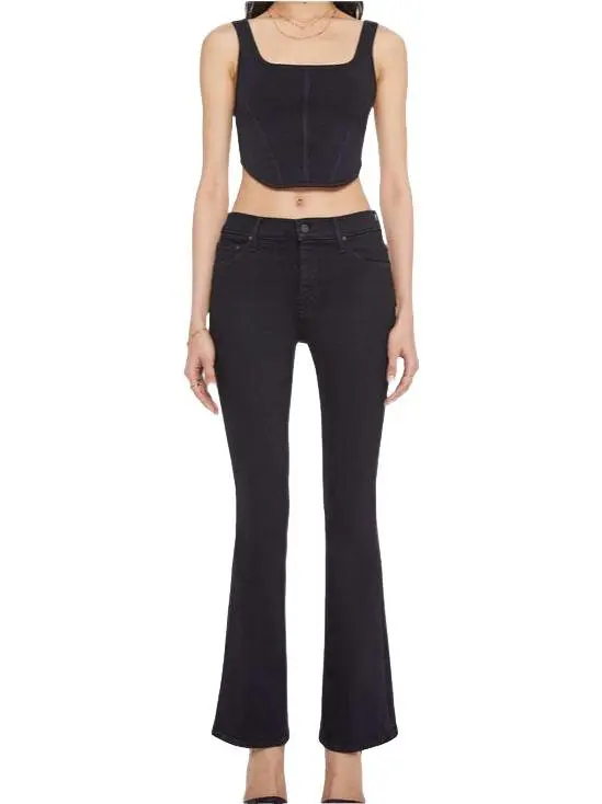 MOTHER Flared Jeans - Deep Black