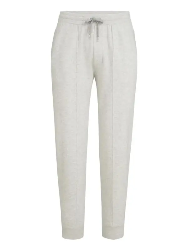 Brunello Cucinelli Cashmere Double-knit Trousers With Crête-detail And Elasticated Zipper Cuffs - Light Gray