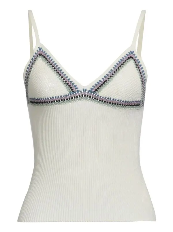 Chloé Sleeveless Wool Knit Top - White