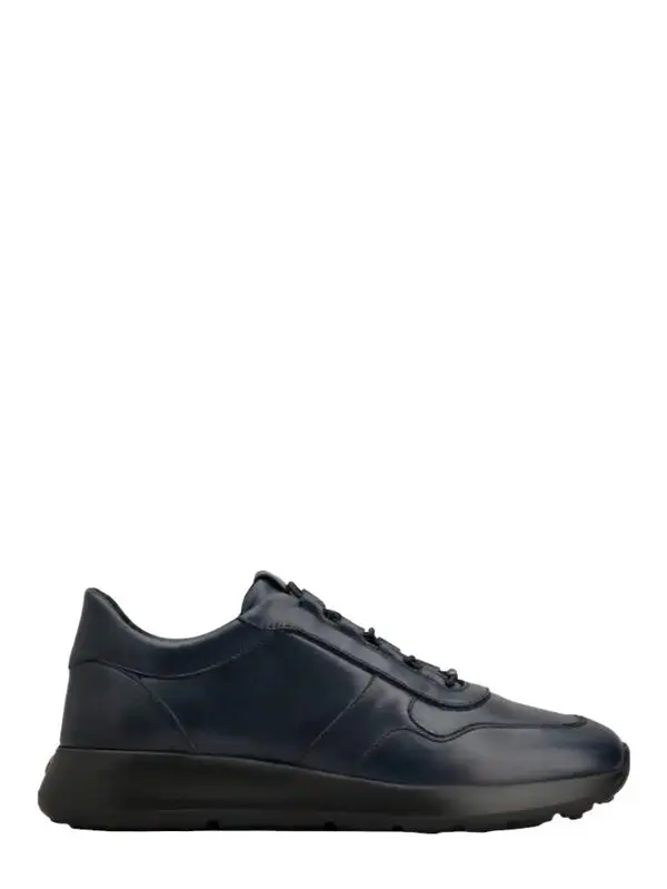 TOD'S Round Toe Calfskin Leather Sneakers With Drawstring - Blue