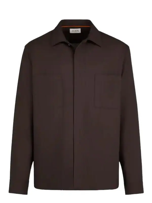 TOD'S Front-pocket Tailored Shirt - Brown