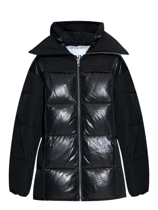 GANNI Zip-up Padded Jacket With Drawstring Hood - Black