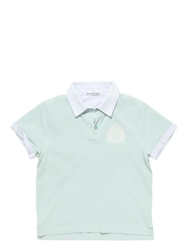 Acne Studios Logo-embroidered Polo Shirt - Light Blue