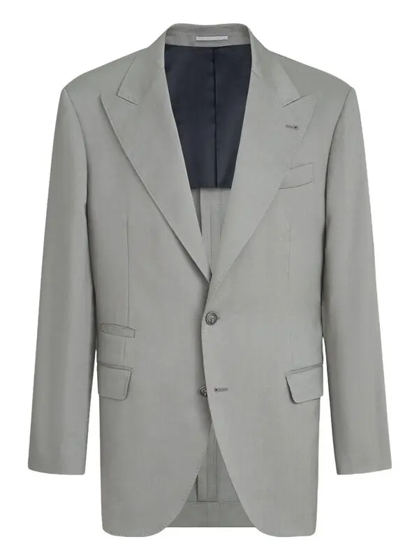 Brunello Cucinelli Peak-lapel Blazer - Gray