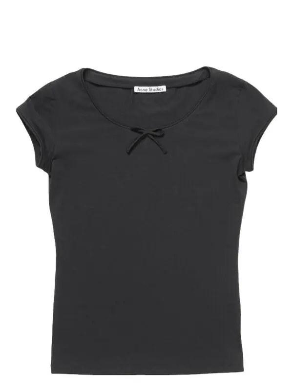 Acne Studios Bow Detail Cap Sleeve T-shirt - Black
