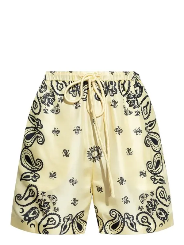 Nanushka Paisley-print Silk Shorts - Nude