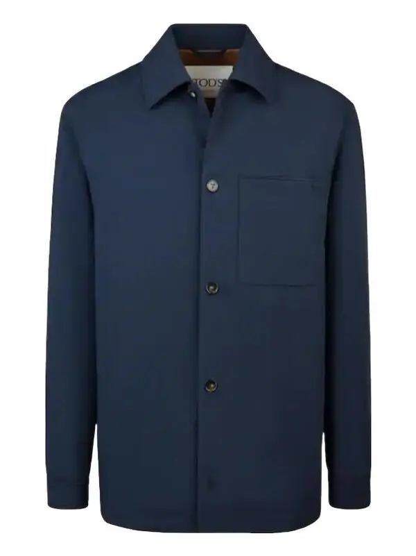 TOD'S Long-sleeved Jacket With Classic Collar - Blue