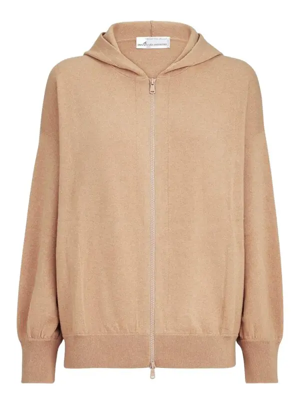 Brunello Cucinelli Alpaca Wool Hooded Cardigan - Beige