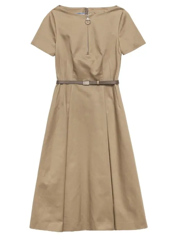Prada Chino Zipper Dress - Clay Grey