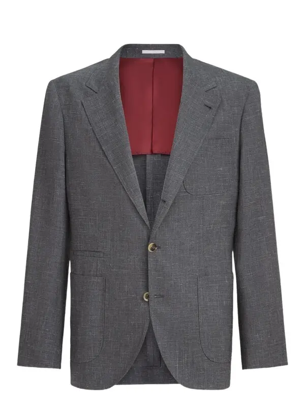 Brunello Cucinelli Deconstructed Blazer With Horn Buttons - Black