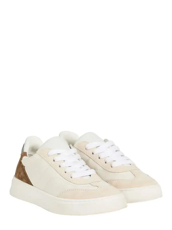 Brunello Cucinelli Suede Monili Sneakers - Ivory