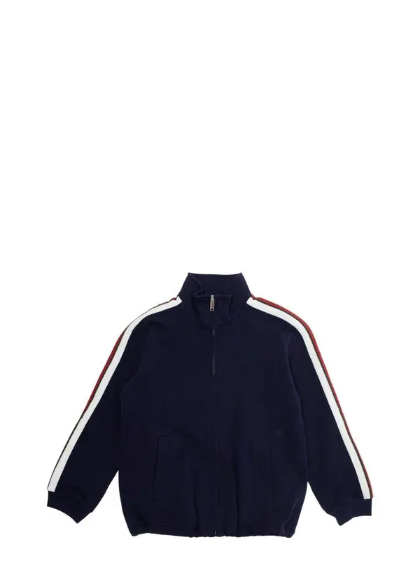 Gucci Stripe Detail Zip-up Sweatshirt - Black