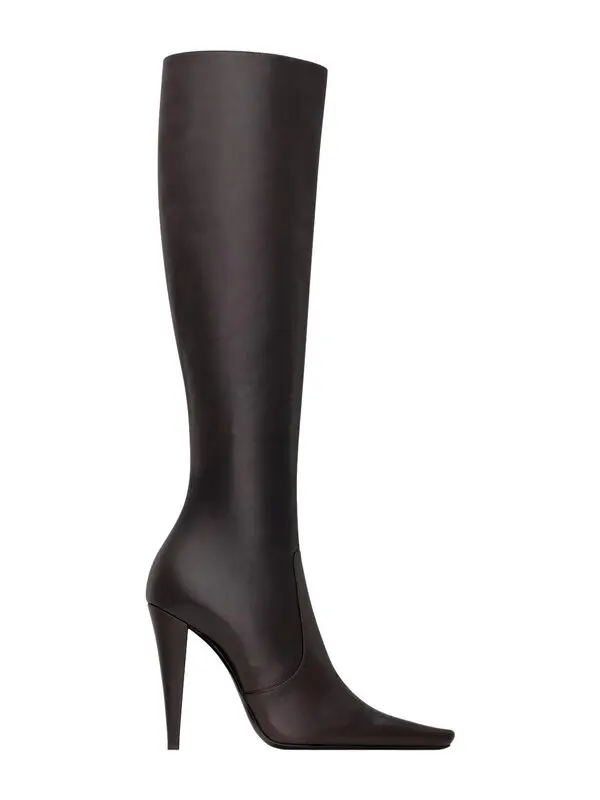 Saint Laurent 77 Boots In Smooth Leather - Brown