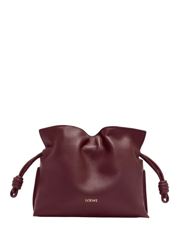 Loewe Mini Flamenco Clutch In Nappa Calfskin - Red