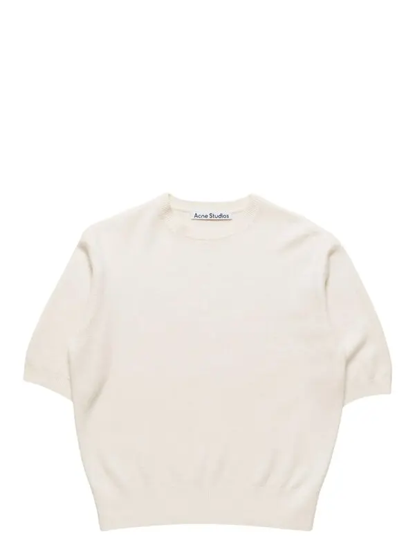 Acne Studios Cashmere Logo Knit Sweater - White