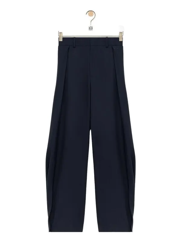 Loewe Wool Wide-leg Trousers - Navy Blue