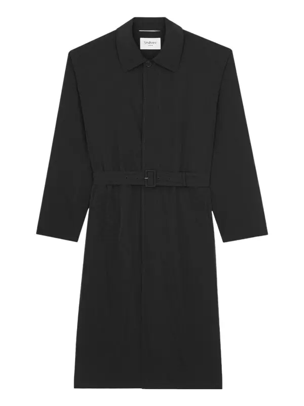 Saint Laurent Cotton Serge Coat - Black