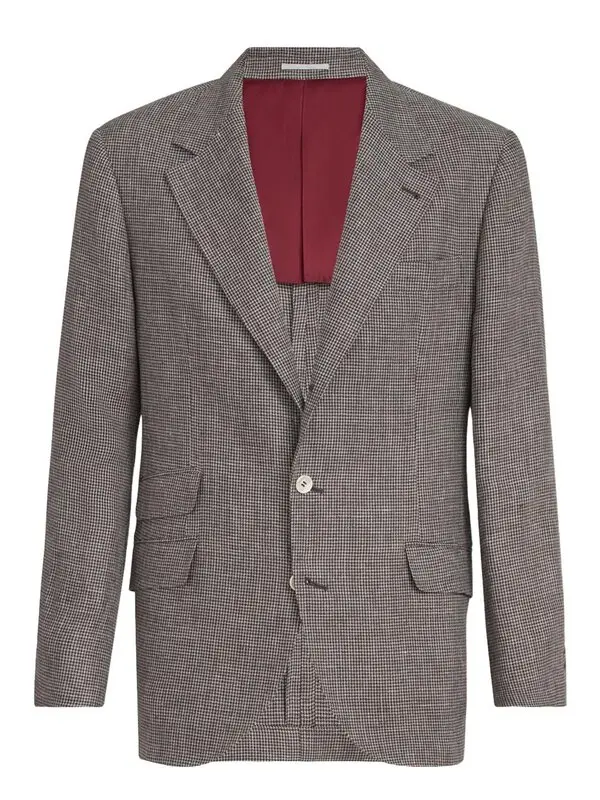 Brunello Cucinelli Houndstooth Blazer - Gray