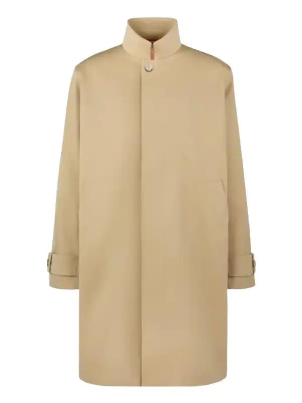 TOD'S High-neck Gabardine Trench Coat - Nude