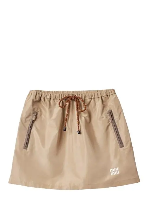 Miu Miu Technical Fabric Mini Skirt - Rope Ash