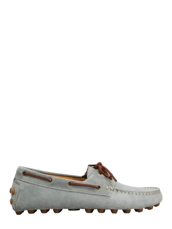 TOD'S Round Toe Boat Shoe Loafers - Grey