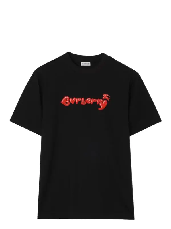 Burberry Heart Logo Cotton T-shirt - Black