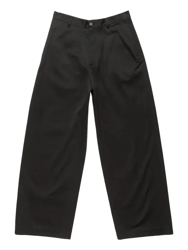 Acne Studios Cotton Satin Loose Fit Trousers - Black