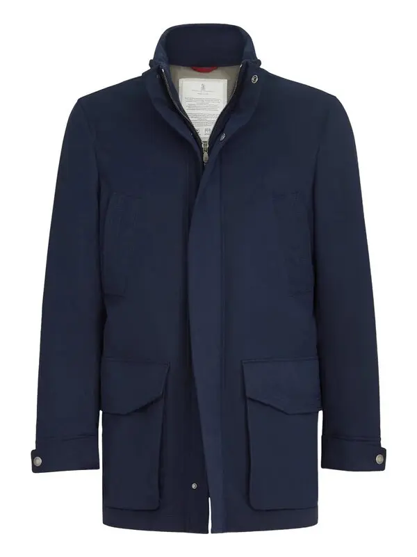 Brunello Cucinelli Water-resistant Microfiber Parka With Thermore Padding And Packable Hood - Navy Blue