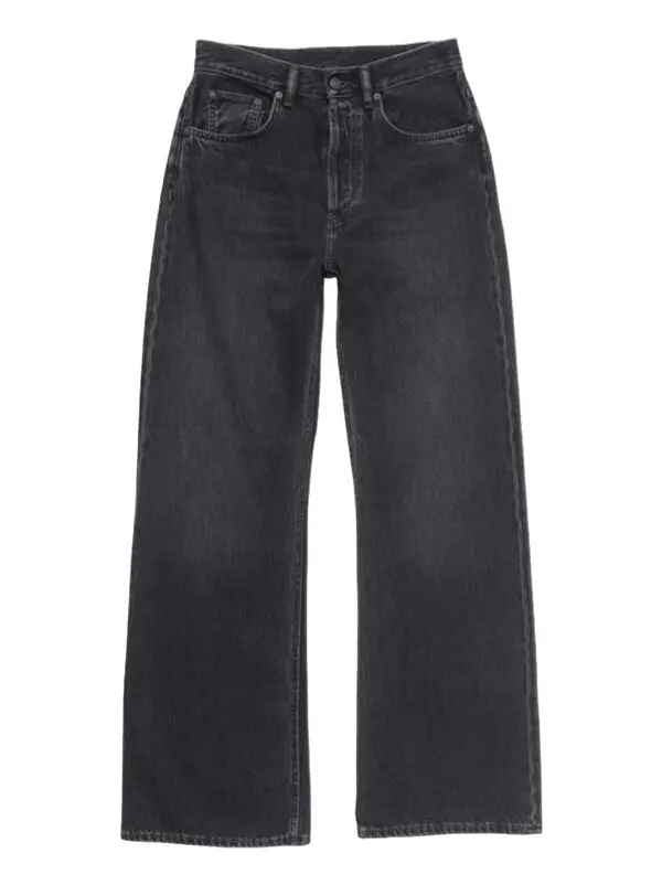 Acne Studios 2021f Logo Patch High-waist Jeans - Black