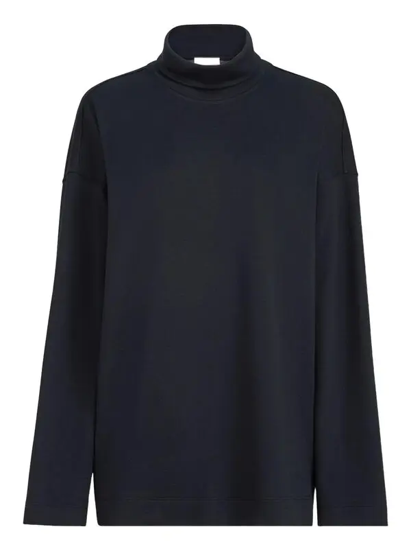 Brunello Cucinelli Cotton And Silk Blend High Neck Sweater - Black