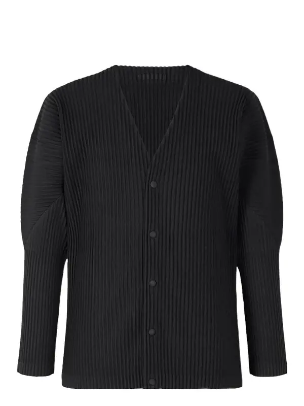 Issey Miyake Basics Panelled Plissé Cardigan - Black
