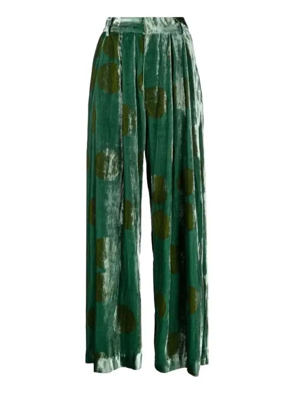 UMA WANG Pleated Zipper Casual Pants - Green