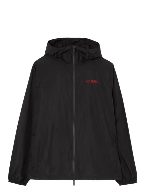 Burberry Heart Knight Nylon Hooded Jacket - Black