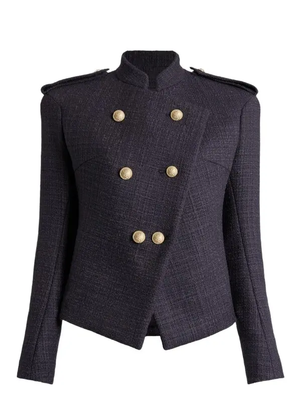Balmain Tweed 6-button Jacket - Blue