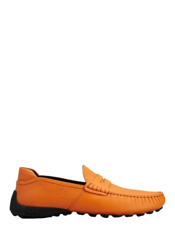 TOD'S Round-toe Loafers With Lamborghini Logo Heel - Orange