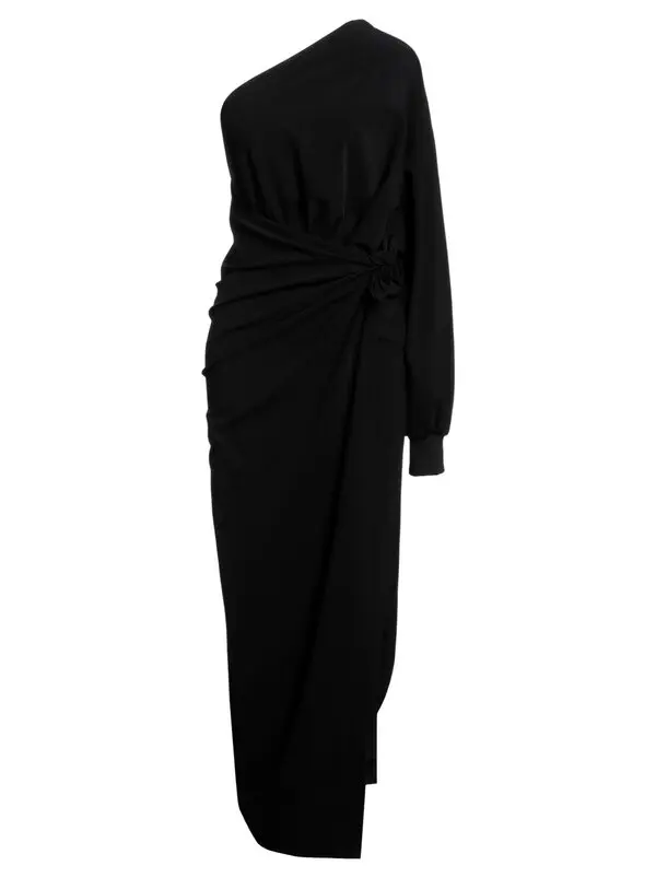 Balenciaga Synthetic Jersey One-shoulder Maxi Dress - Black