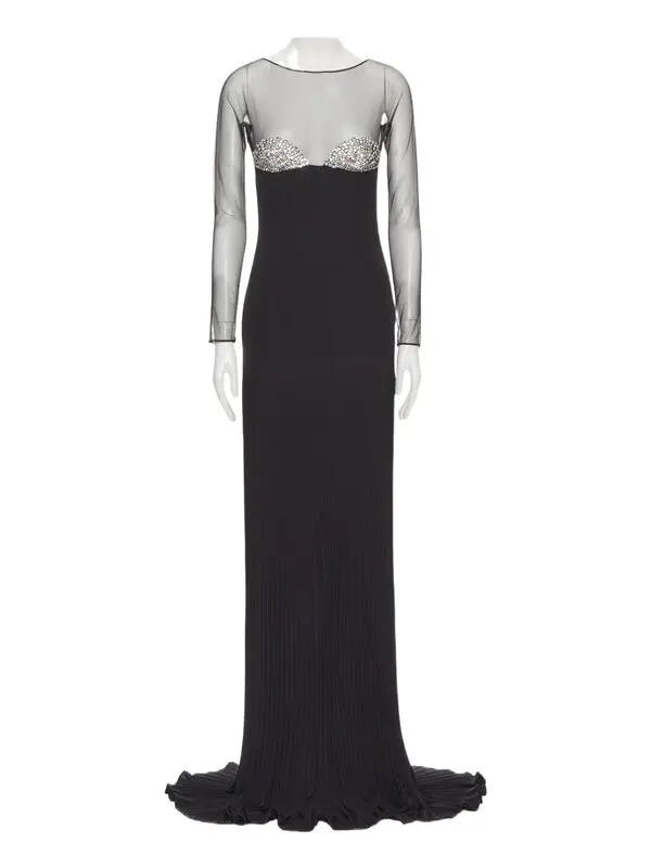 Valentino Garavani Long Sleeve Gown - Black/silver