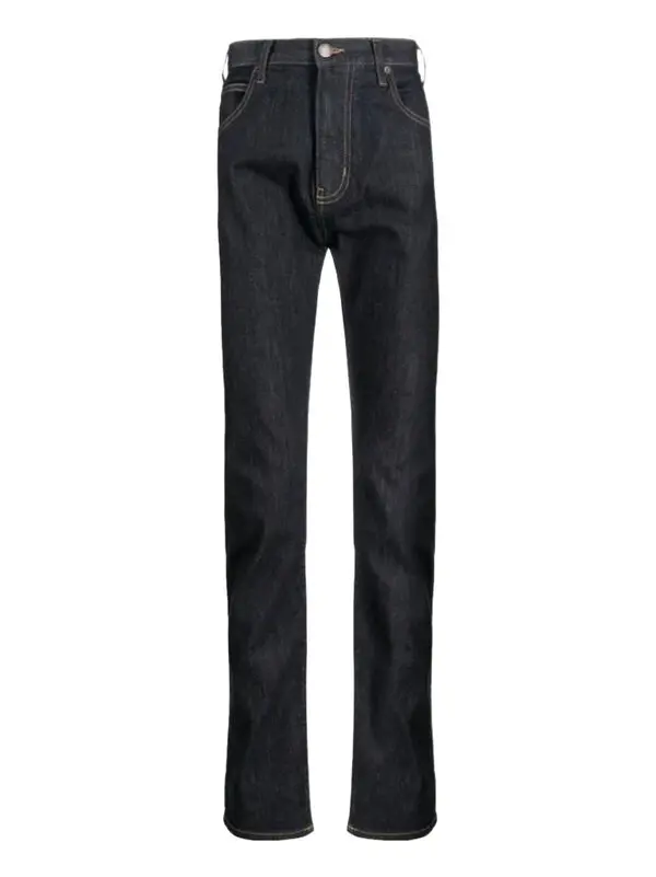 Emporio Armani Logo Button Jeans - Black