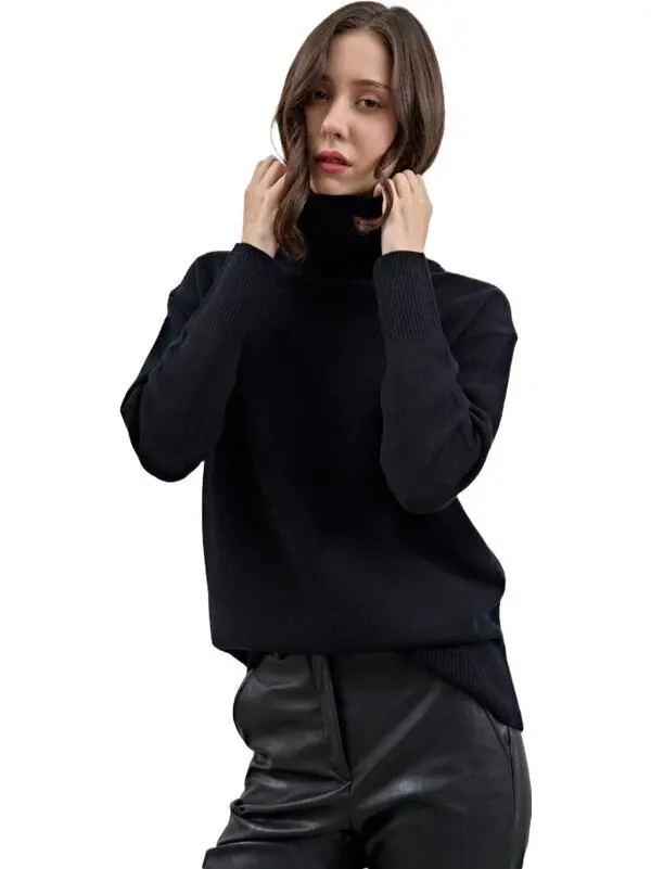 JOSEPH Roll Neck Long Sleeved Jumper - Black