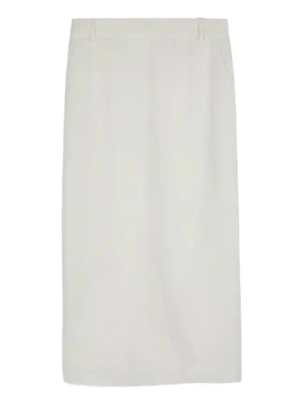 TOD'S Midi Skirt In Linen - White