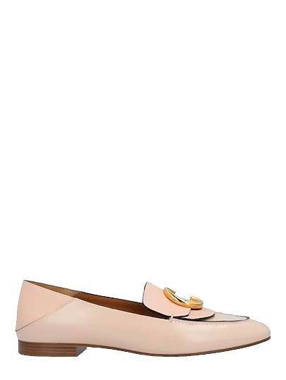 Chloé Faux Suede Loafers - Nude